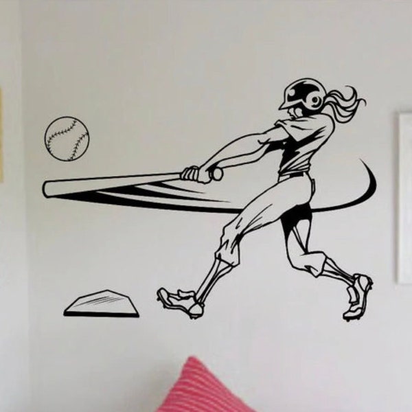 Softball Wall Decal - Etsy