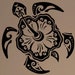 Hibiscus Flower Turtle Wall Decal Art Sticker Vinyl Home Decor Girls ...
