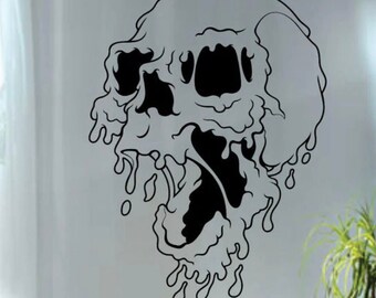 Skull Melting Decal - Etsy