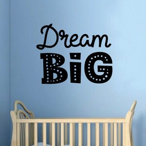 Dream Big V2 Quote Wall Decal Art Sticker Vinyl Home Decor Girls Boys ...