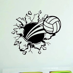 Volleyball Wall Decal Art Sticker Vinyl Home Decor Girls Boys Teen ...