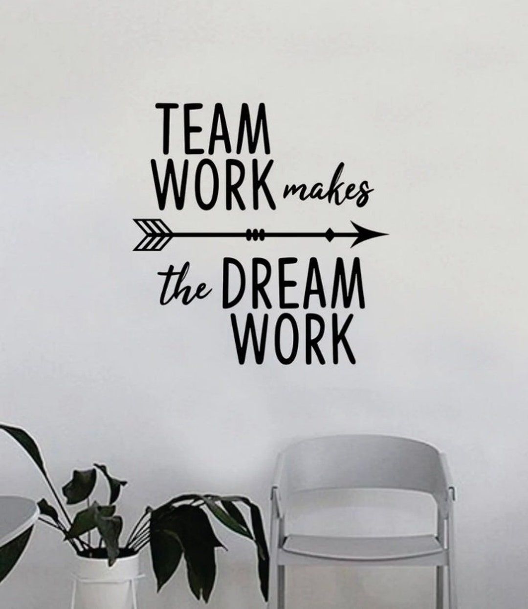 Team Work Makes the Dream Work Quote Wall Decal Art Sticker Vinyl Home ...