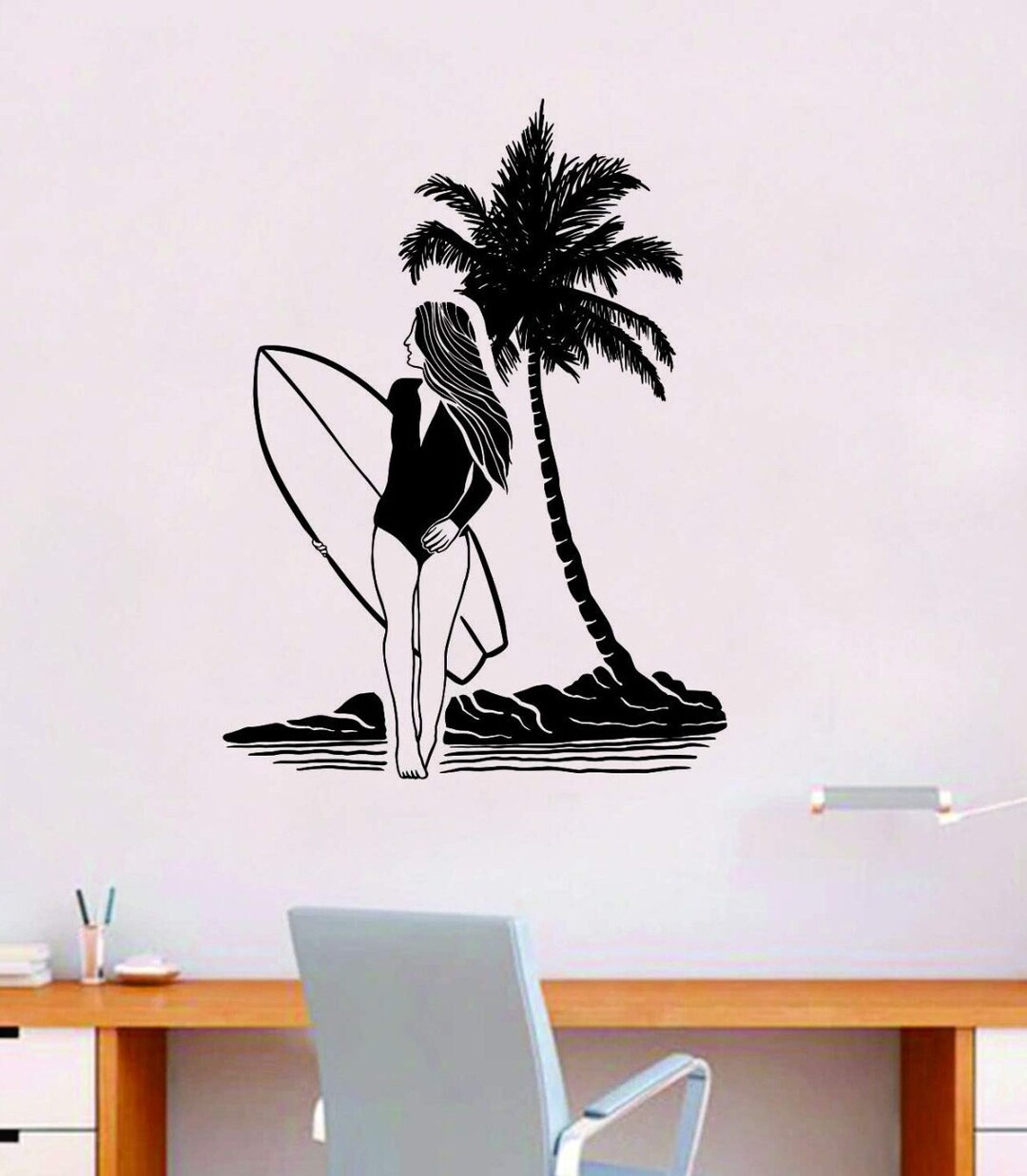 Surfer Girl V2 Wall Decal Art Sticker Vinyl Home Decor Boys Teen ...