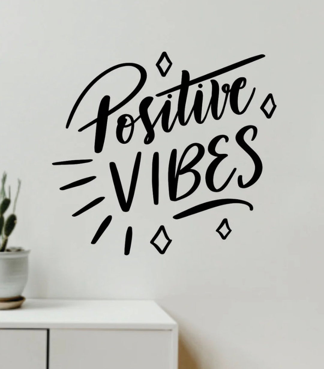 Positive Vibes V2 Wall Decal Art Sticker Vinyl Home Decor Girls Boys ...