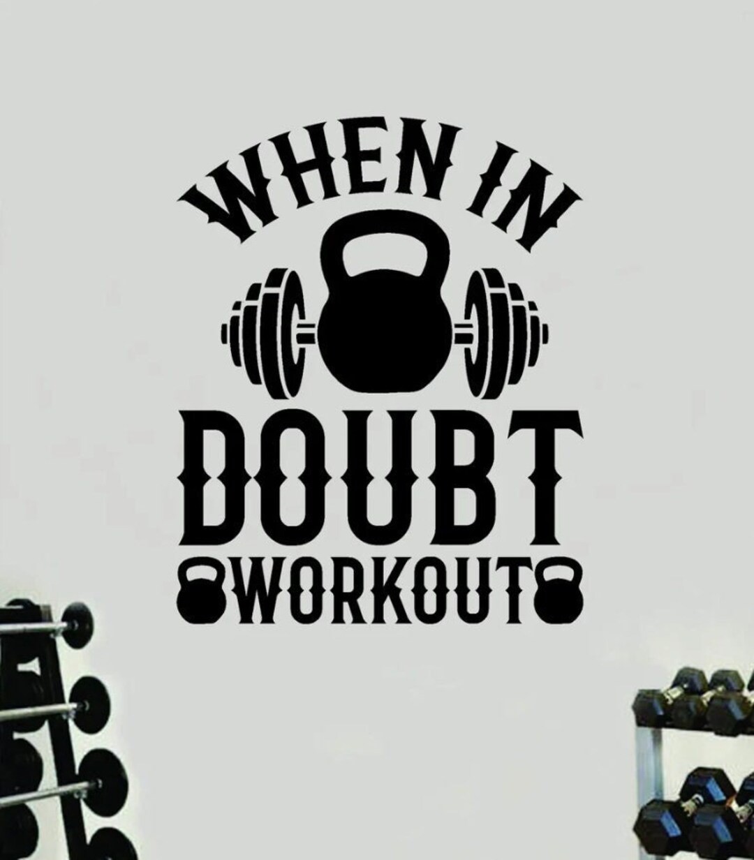 When in Doubt Workout V3 Gym Quote Wall Decal Art Sticker Vinyl Home ...