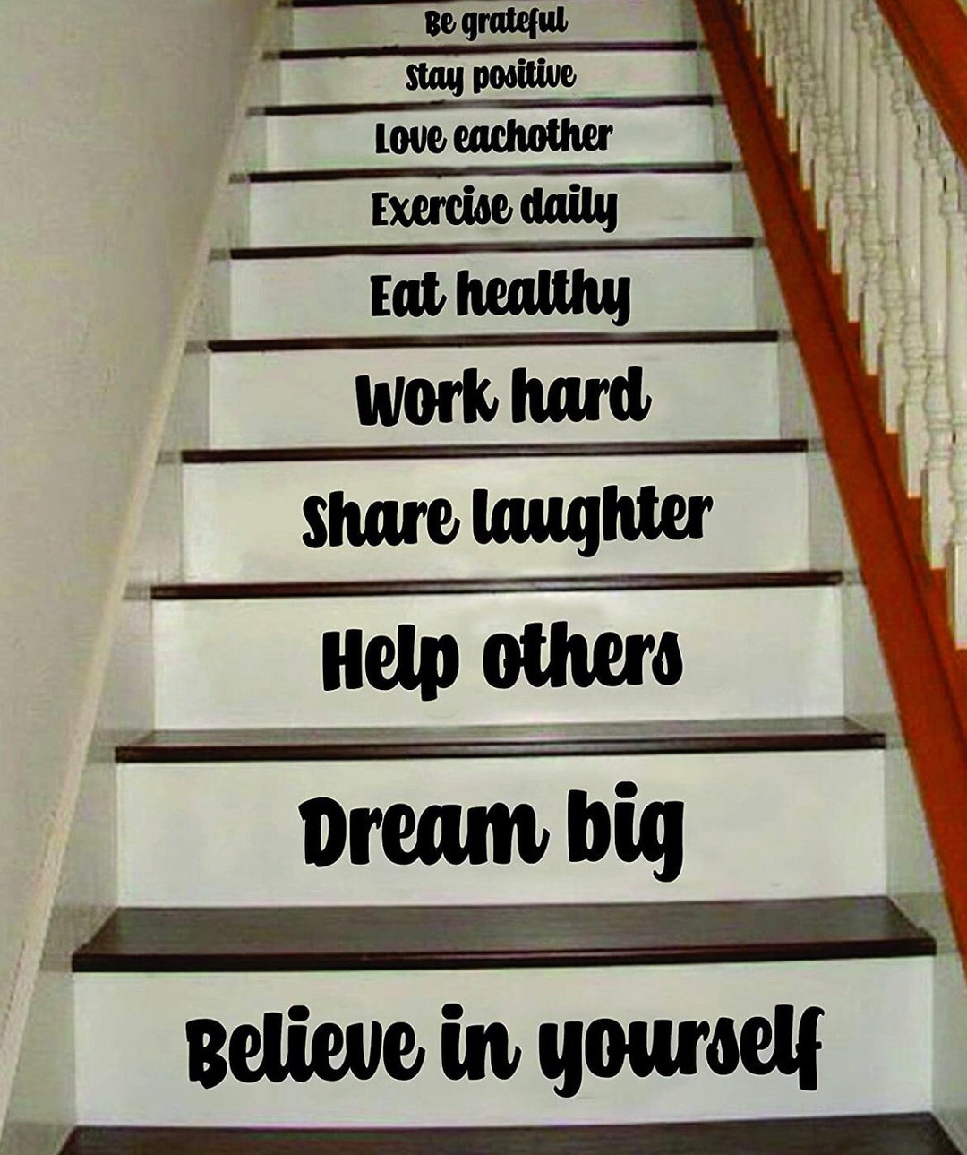 Believe in Yourself Stairs Quote Wall Decal Art Sticker Vinyl Home ...