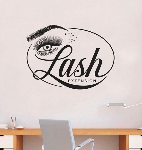 Lashes Extension Logo Quote Wall Decal Art Sticker Vinyl Home - Etsy