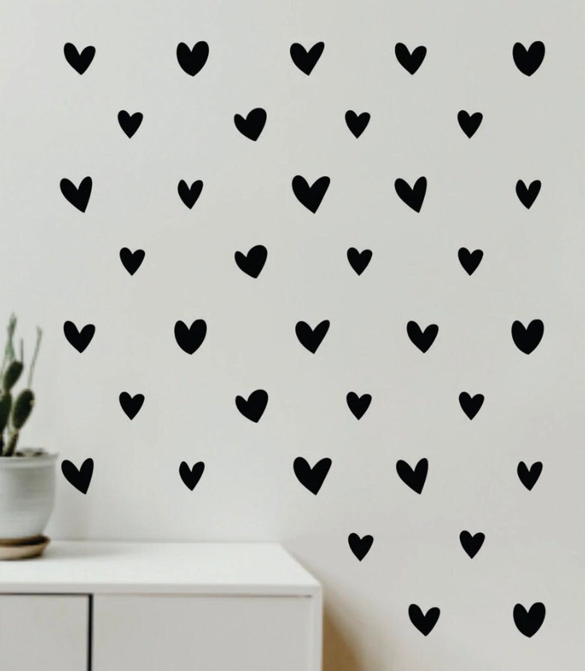 Heart Pattern Wall Decal Art Sticker Vinyl Home Decor Girls Boys ...