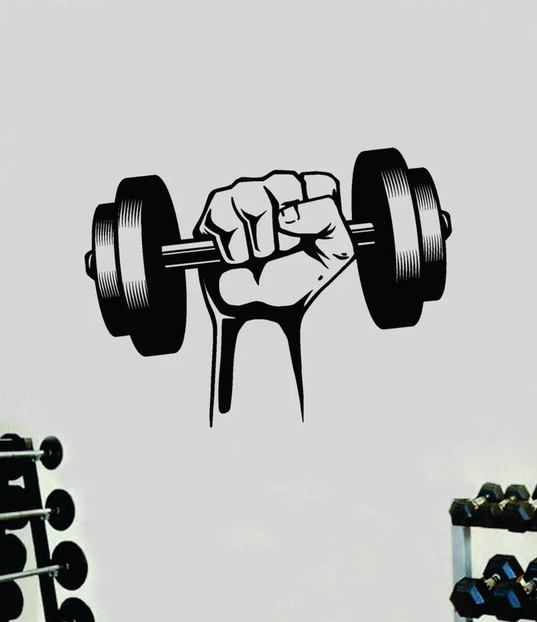 Lifting Weights V2 Gym Quote Wall Decal Art Sticker Vinyl Home Decor ...