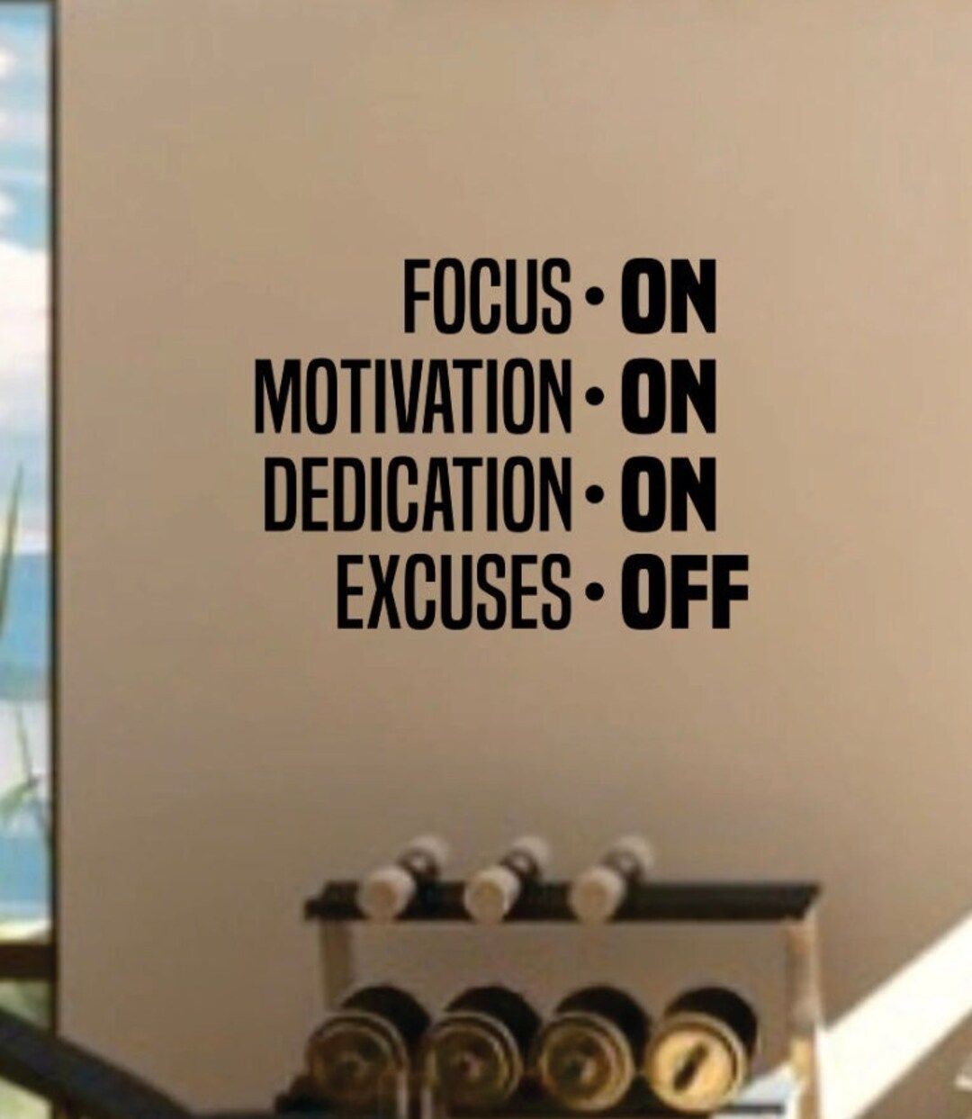 Focus Dedication Gym Quote Wall Decal Art Sticker Vinyl Home Decor ...
