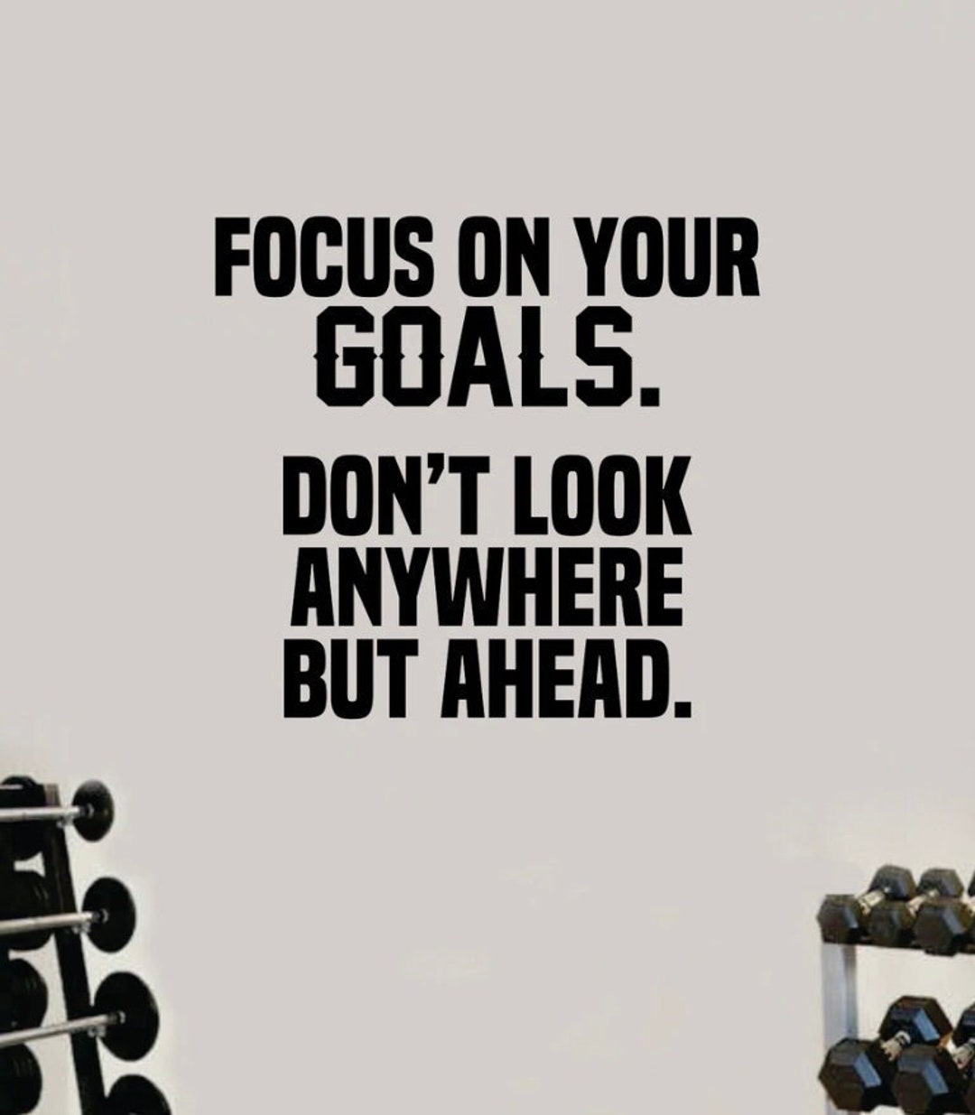 Focus on Your Goals Gym Quote Wall Decal Art Sticker Vinyl Home Decor ...