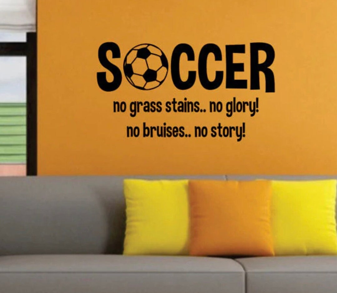 Soccer Quote Wall Decal Art Sticker Vinyl Home Decor Girls Boys Teen ...