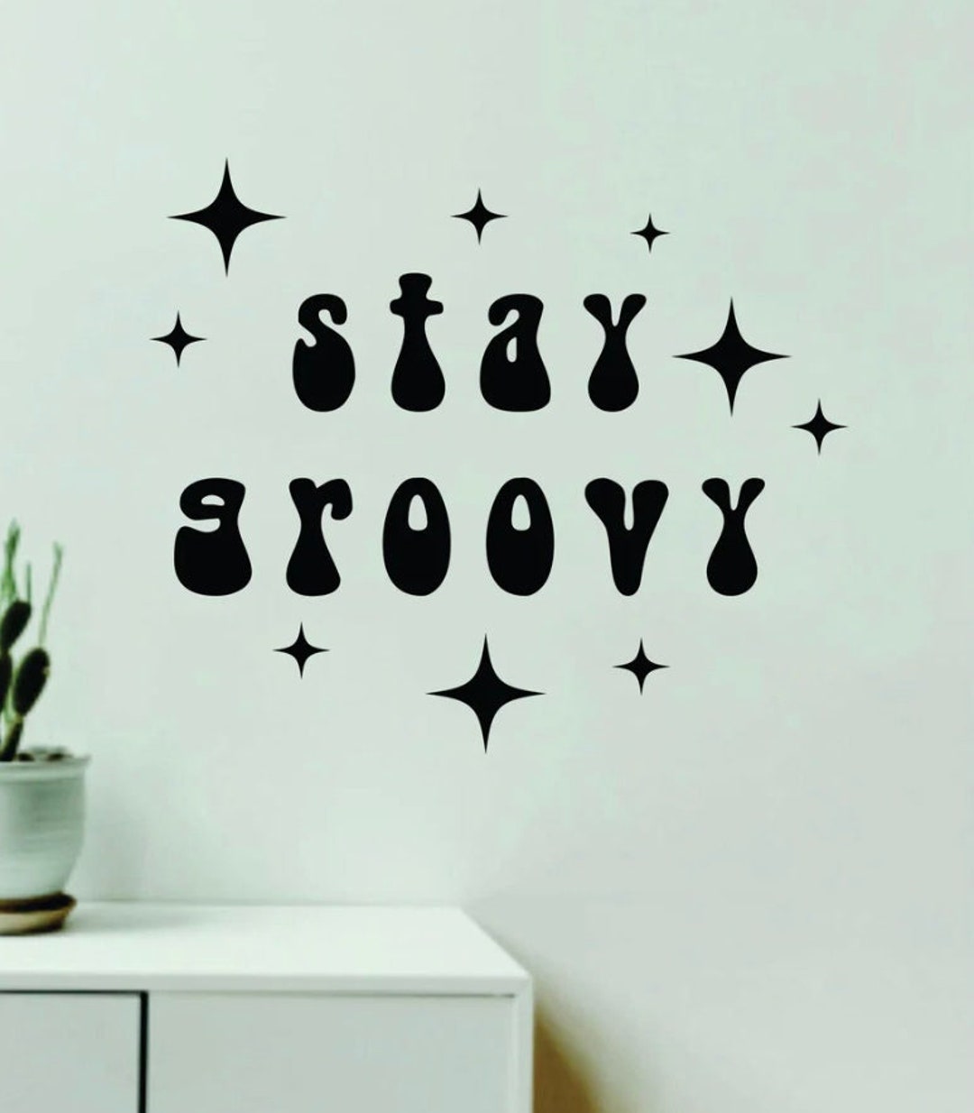 Stay Groovy Quote Wall Decal Art Sticker Vinyl Home Decor Girls Boys ...