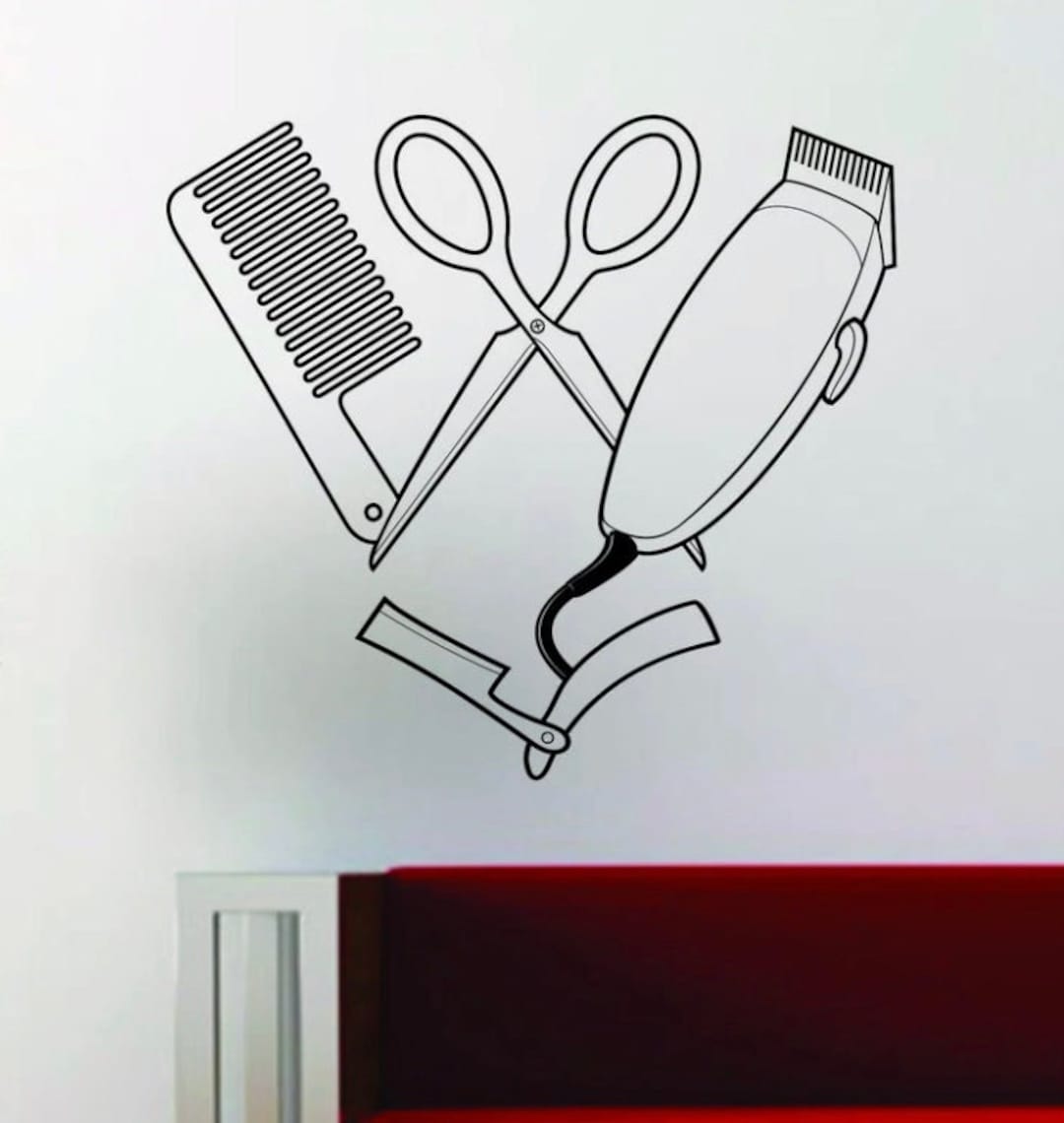 Barber Clippers Scissors Quote Wall Decal Art Sticker Vinyl Home Decor ...