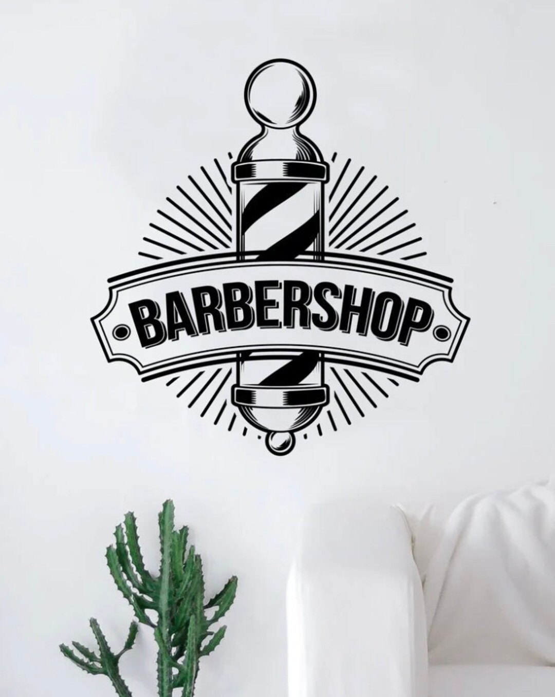 Barbershop Clippers Scissors Quote Wall Decal Art Sticker Vinyl Home ...