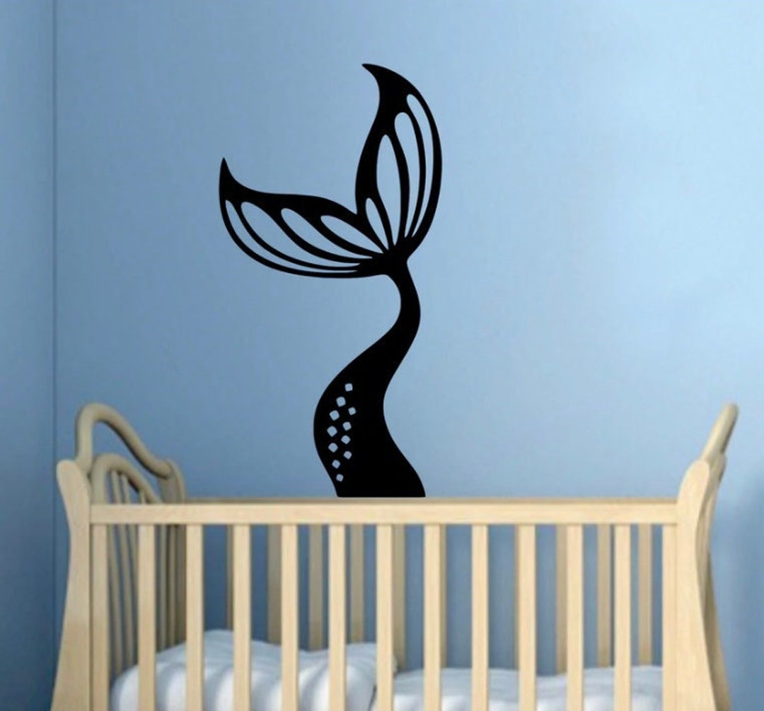 Mermaid Tail Wall Decal Art Sticker Vinyl Home Decor Girls Boys Teen ...