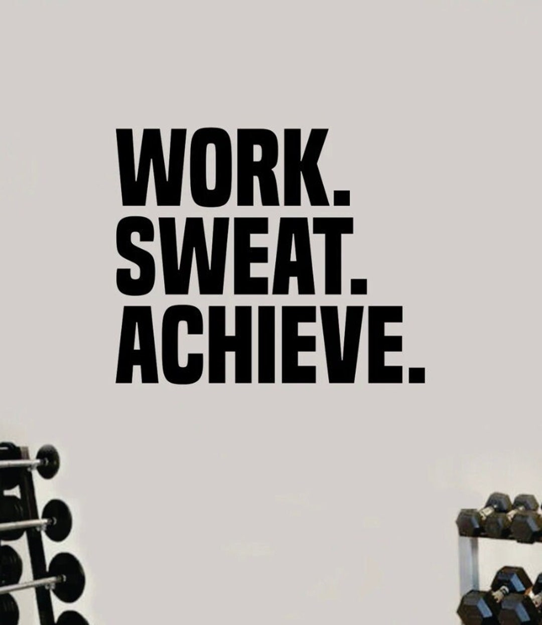 Work Sweat Achieve Gym Quote Wall Decal Art Sticker Vinyl Home Decor ...
