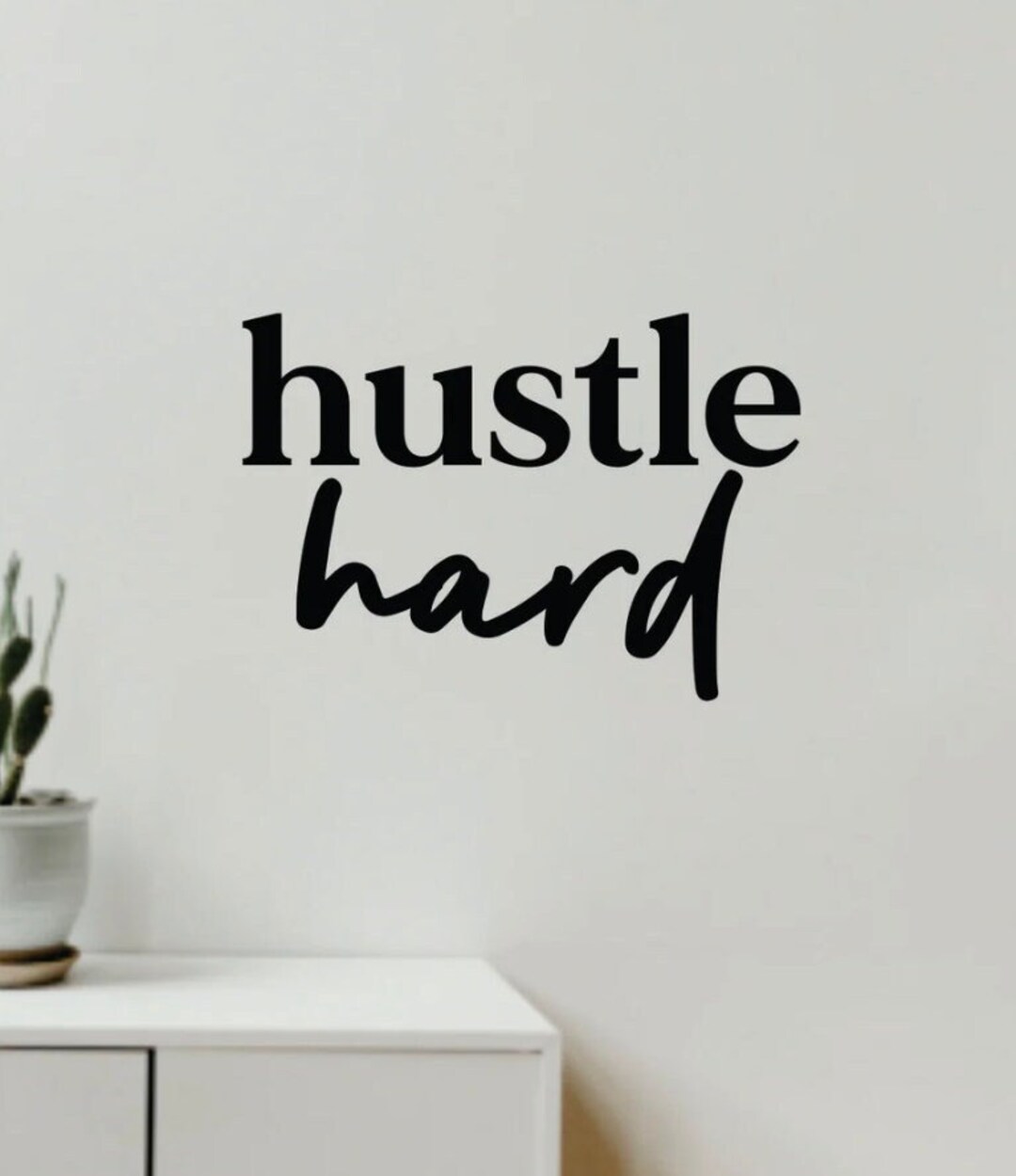 Hustle Hard Gym Quote Wall Decal Art Sticker Vinyl Home Decor Girls ...