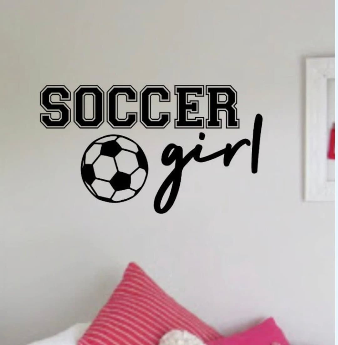 Soccer Girl Wall Decal Art Sticker Vinyl Home Decor Girls Boys Teen ...