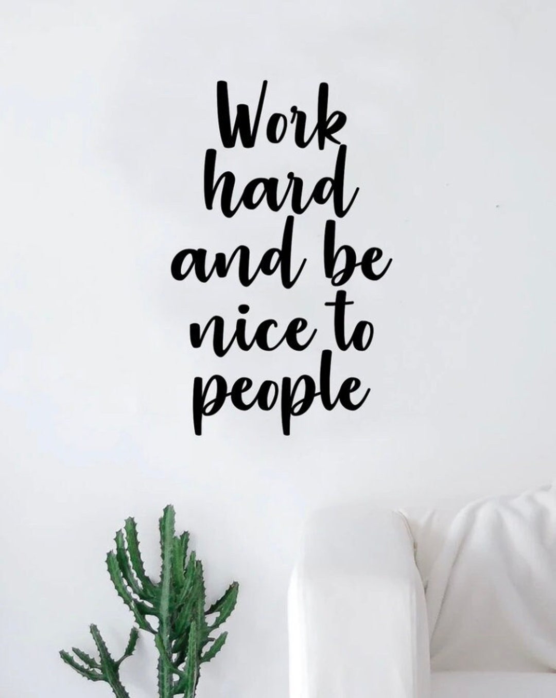 Work Hard Be Nice to People Wall Decal Art Sticker Vinyl Home Decor ...