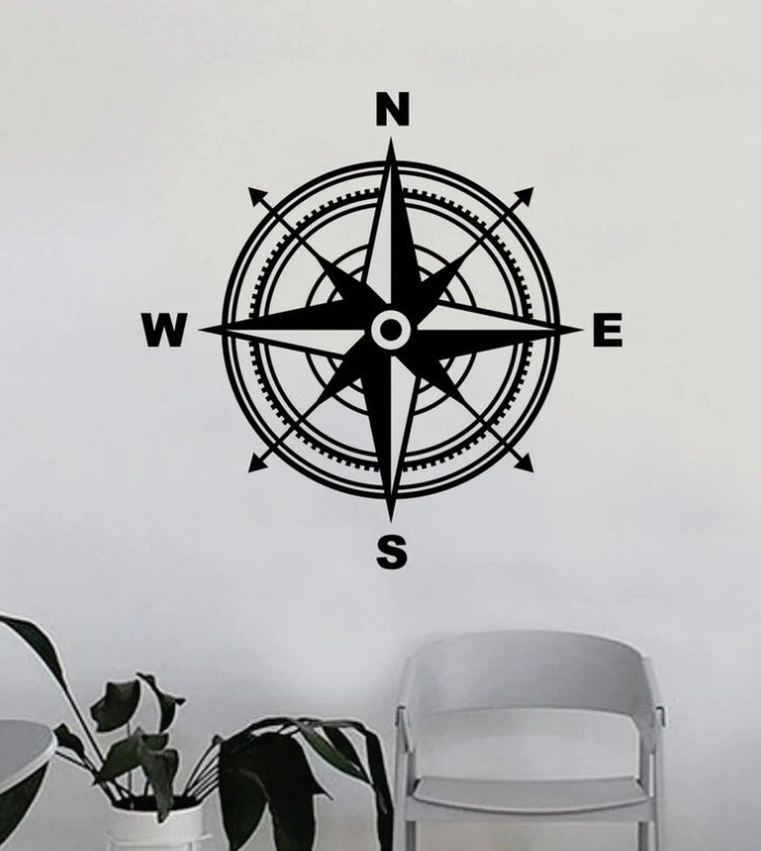 Compass Rose V4 Wall Decal Art Sticker Vinyl Home Decor Girls Boys Teen ...