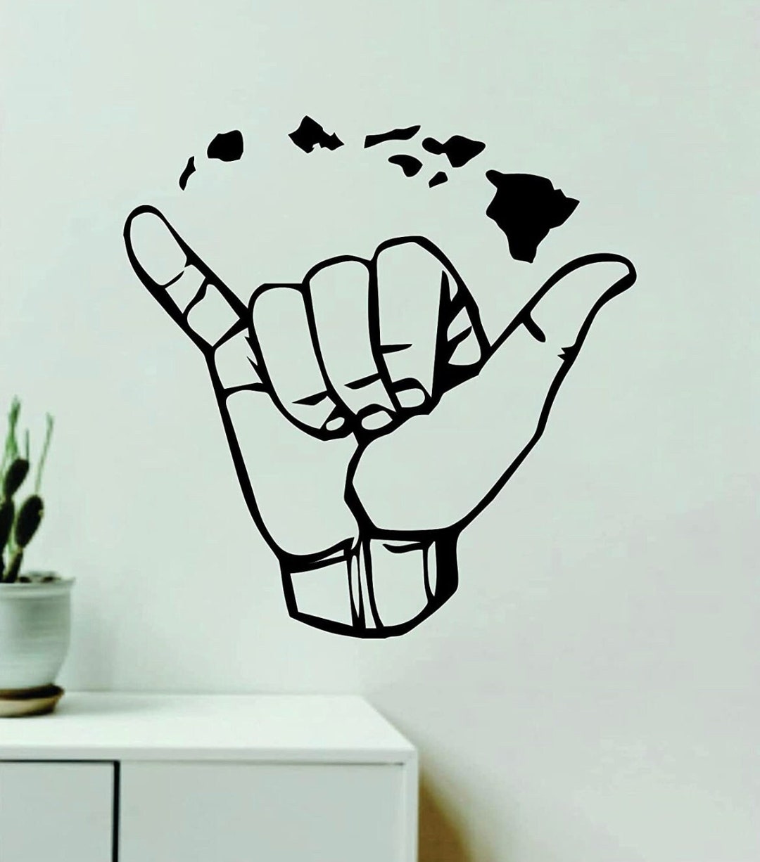 Shaka Hawaiian Islands Wall Decal Art Sticker Vinyl Home Decor Girls ...