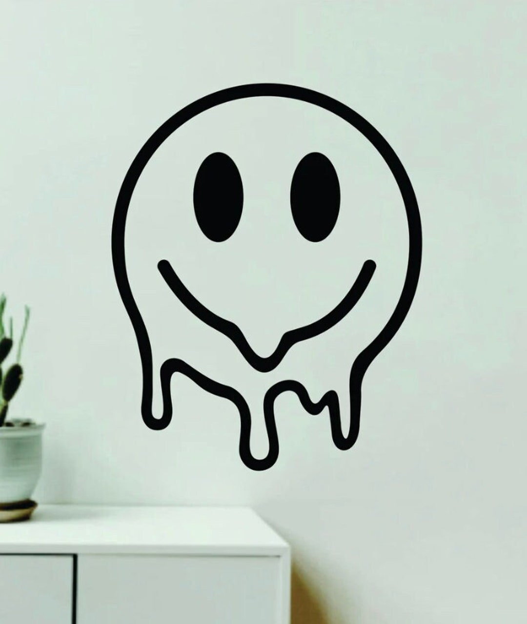 Smiley Face Melting Wall Decal Art Sticker Vinyl Home Decor Girls Women ...