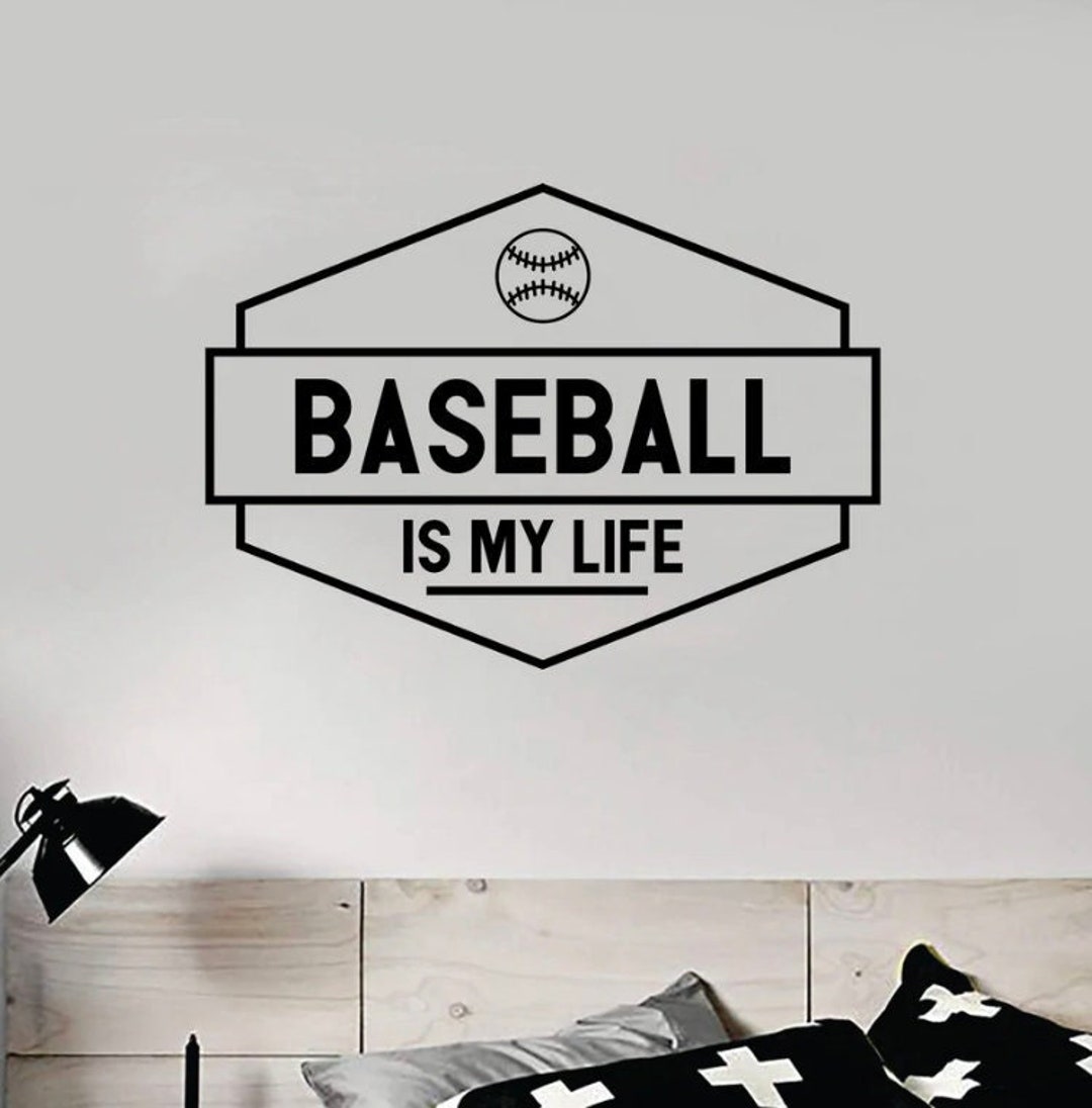 Baseball is My Life V5 Wall Decal Art Sticker Vinyl Home Decor Girls ...