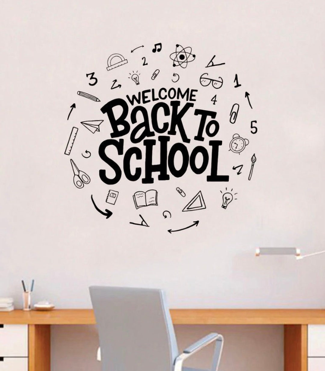 Welcome Back to School Wall Decal Art Sticker Vinyl Home Decor Girls ...