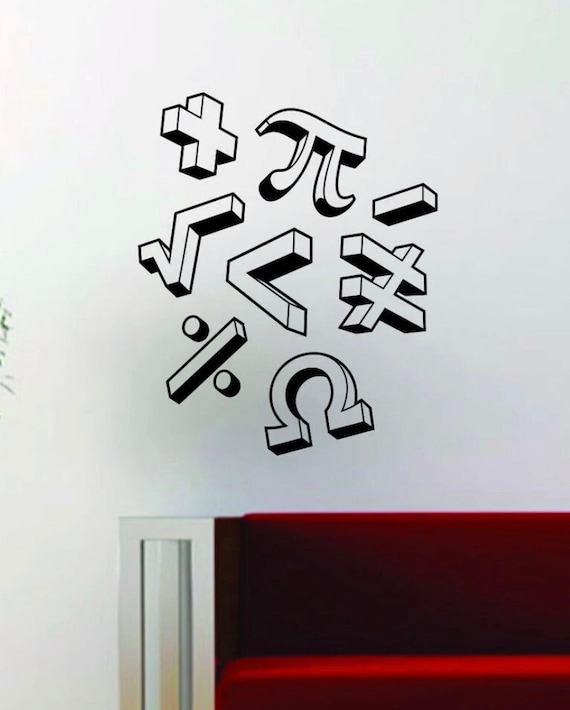 Math Symbols Wall Decal Art Sticker Vinyl Home Decor Girls | Etsy