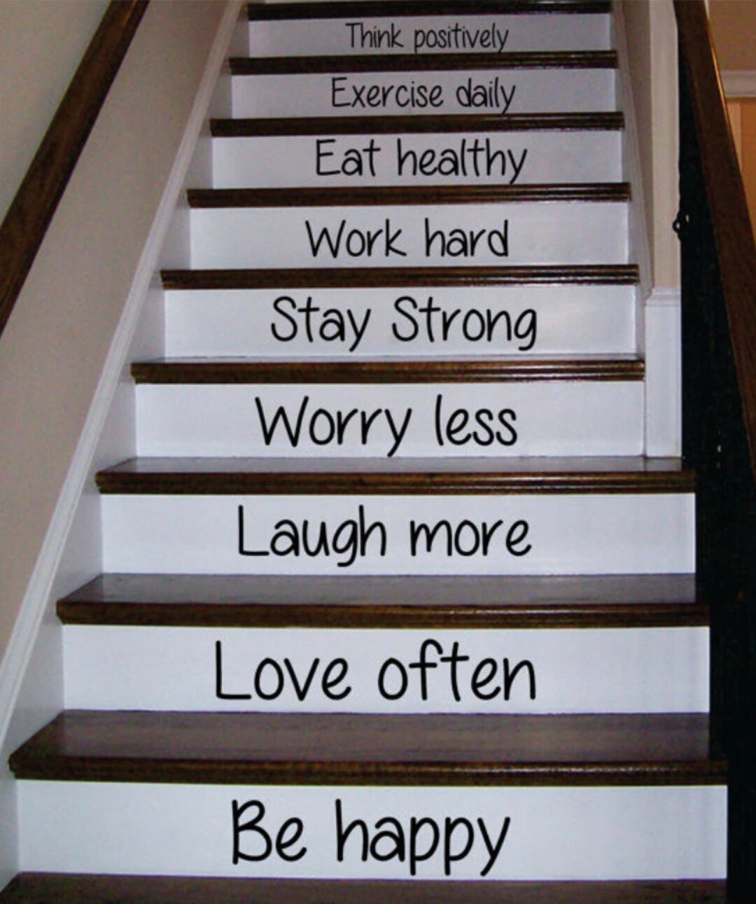 Be Happy Love Often Stairs Quote Wall Decal Art Sticker Vinyl Home ...