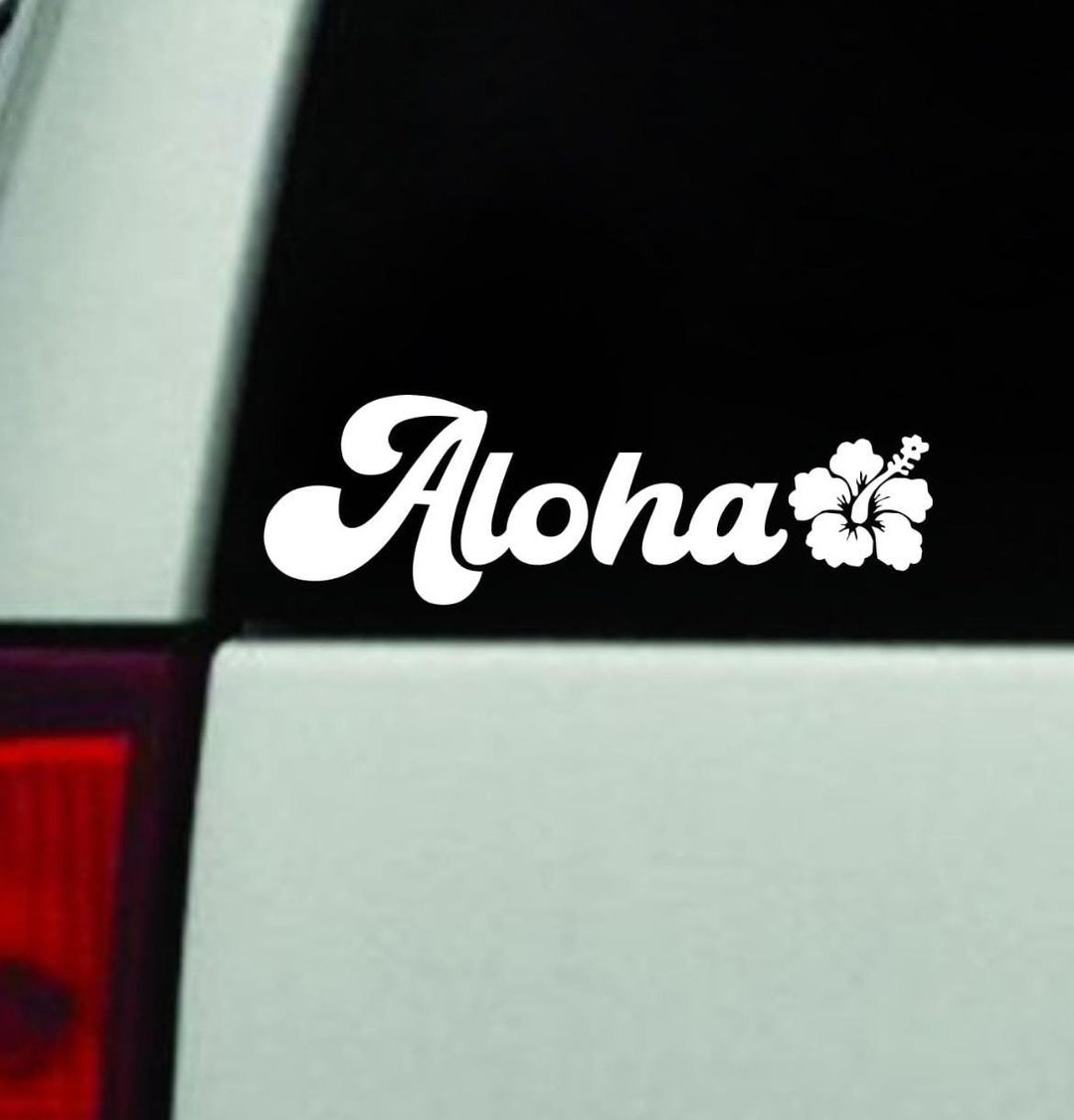 Aloha Hibiscus Flower Car Decal Art Truck Window Bumper Sticker JDM ...