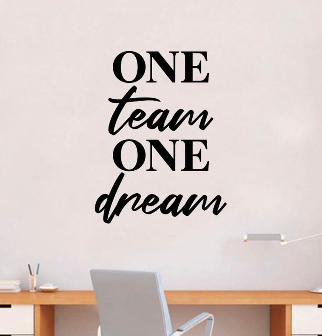 One Team One Dream Quote Wall Decal Art Sticker Vinyl Home Decor Girls Boys Teen Classroom ...