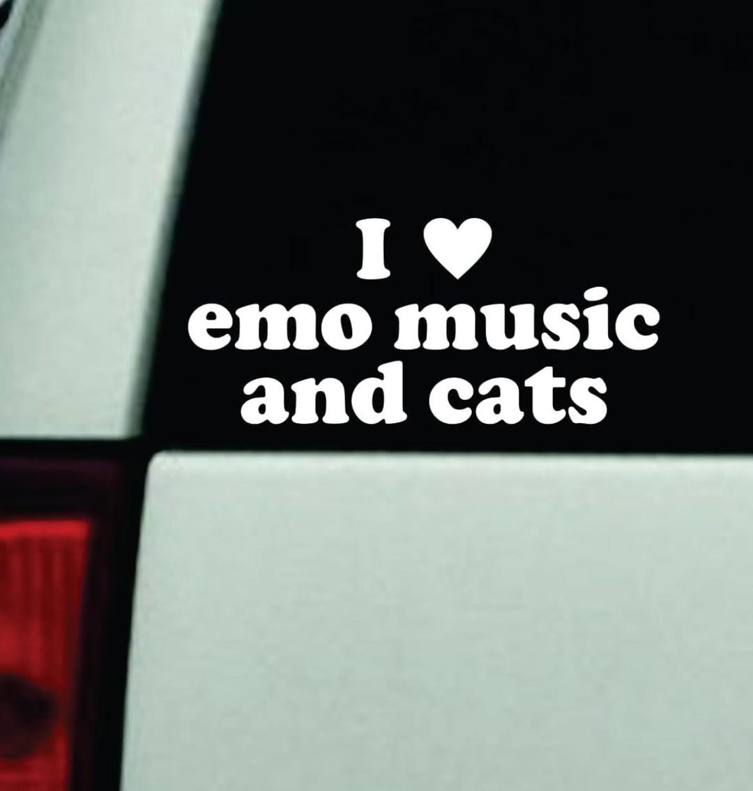 I Love Emo Music and Cats Car Decal Art Bumper Sticker Decor Truck ...