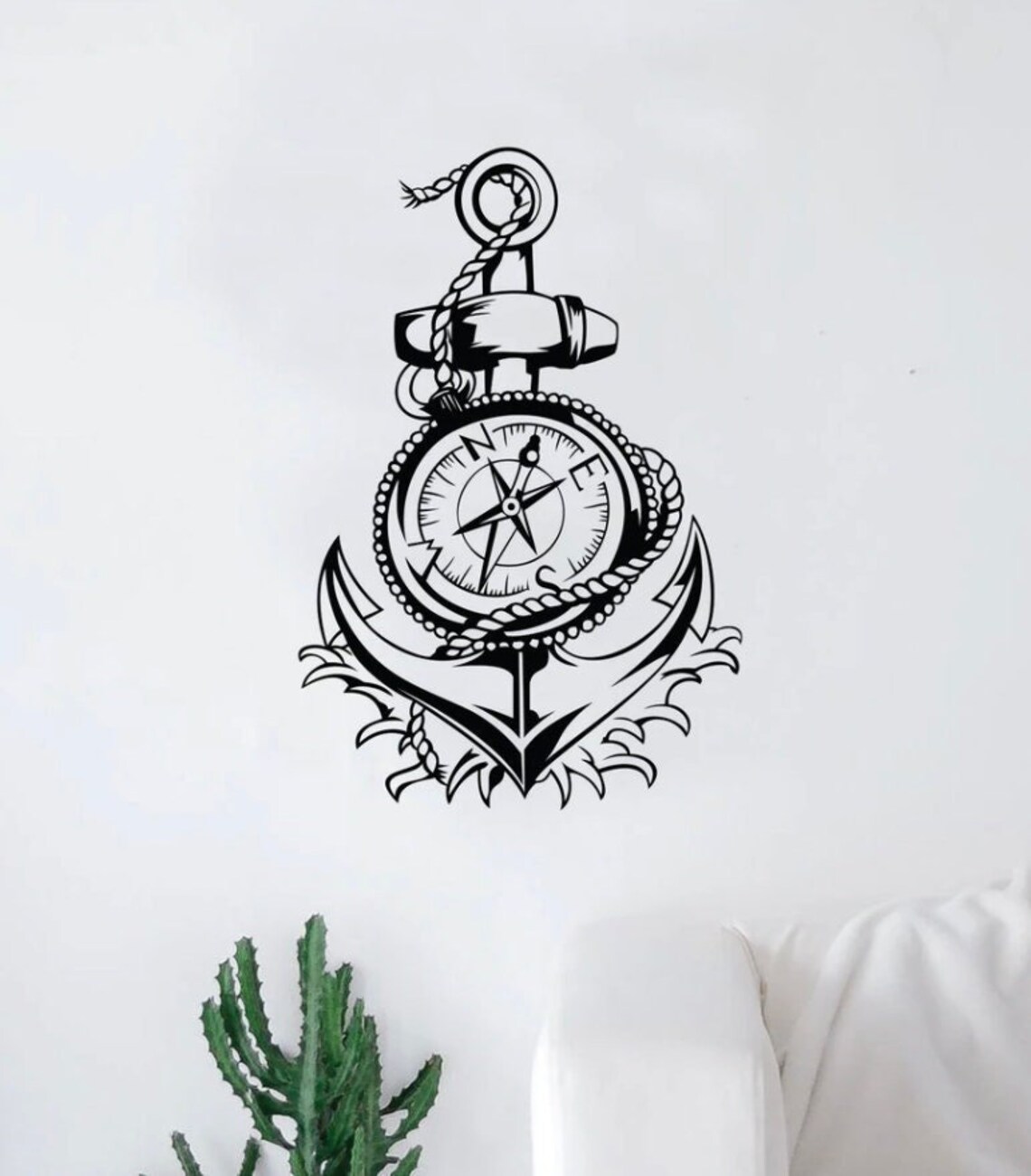 Anchor Compass Wall Decal Art Sticker Vinyl Home Decor Girls - Etsy