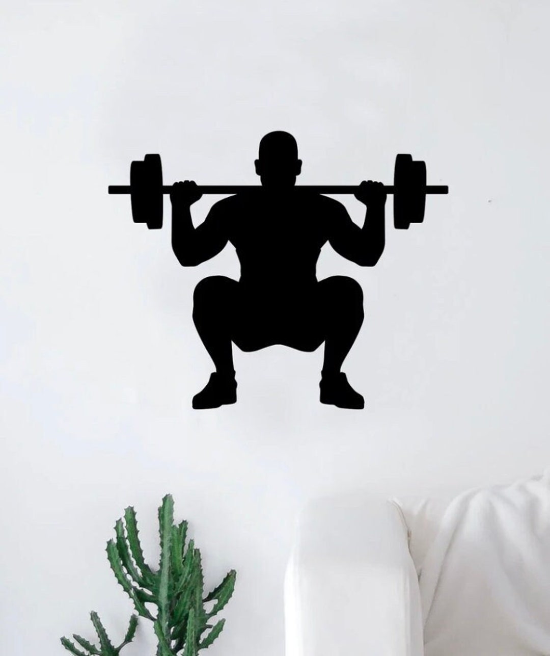 Squat Gym Quote Wall Decal Art Sticker Vinyl Home Decor Girls Boys ...