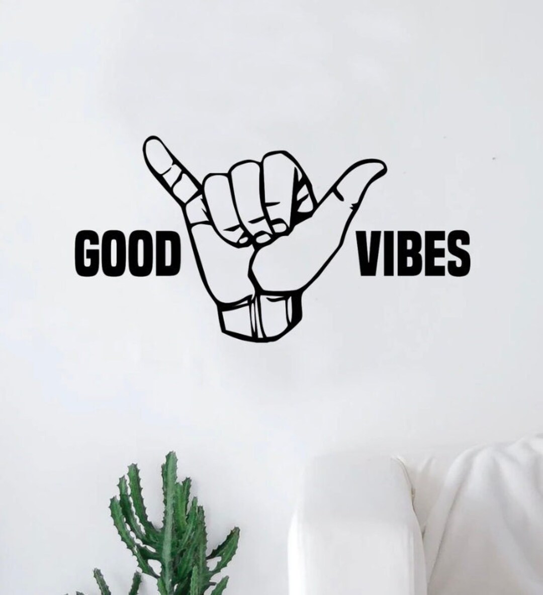 Shaka Good Vibes V4 Wall Decal Art Sticker Vinyl Home Decor Girls Boys ...