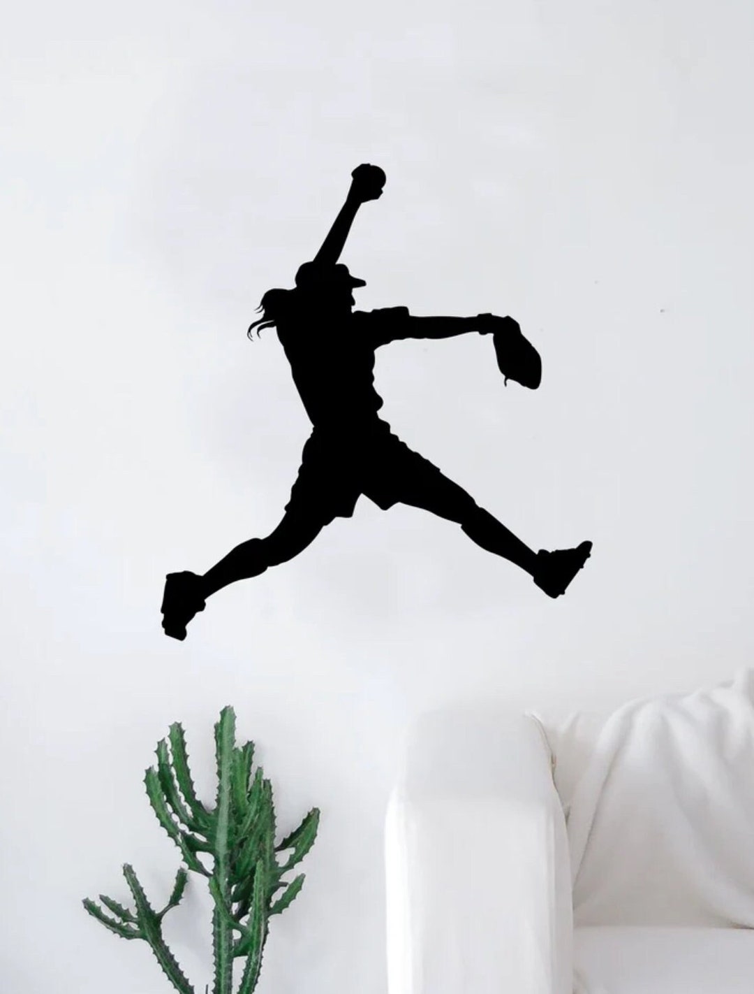 Softball Pitcher Wall Decal Art Sticker Vinyl Home Decor Girls Boys ...