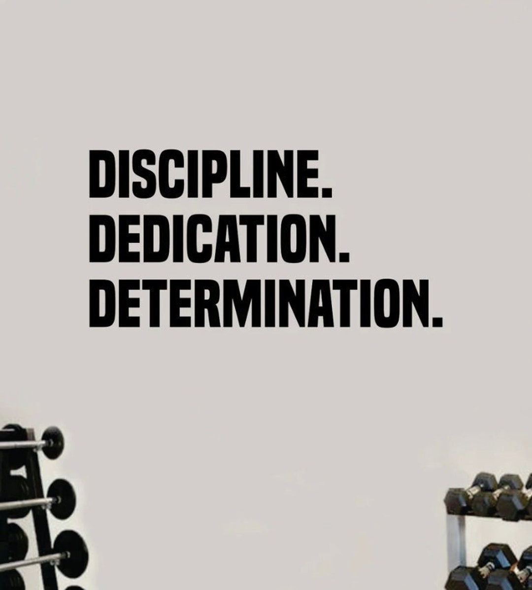 Discipline Dedication Gym Quote Wall Decal Art Sticker Vinyl Home Decor ...
