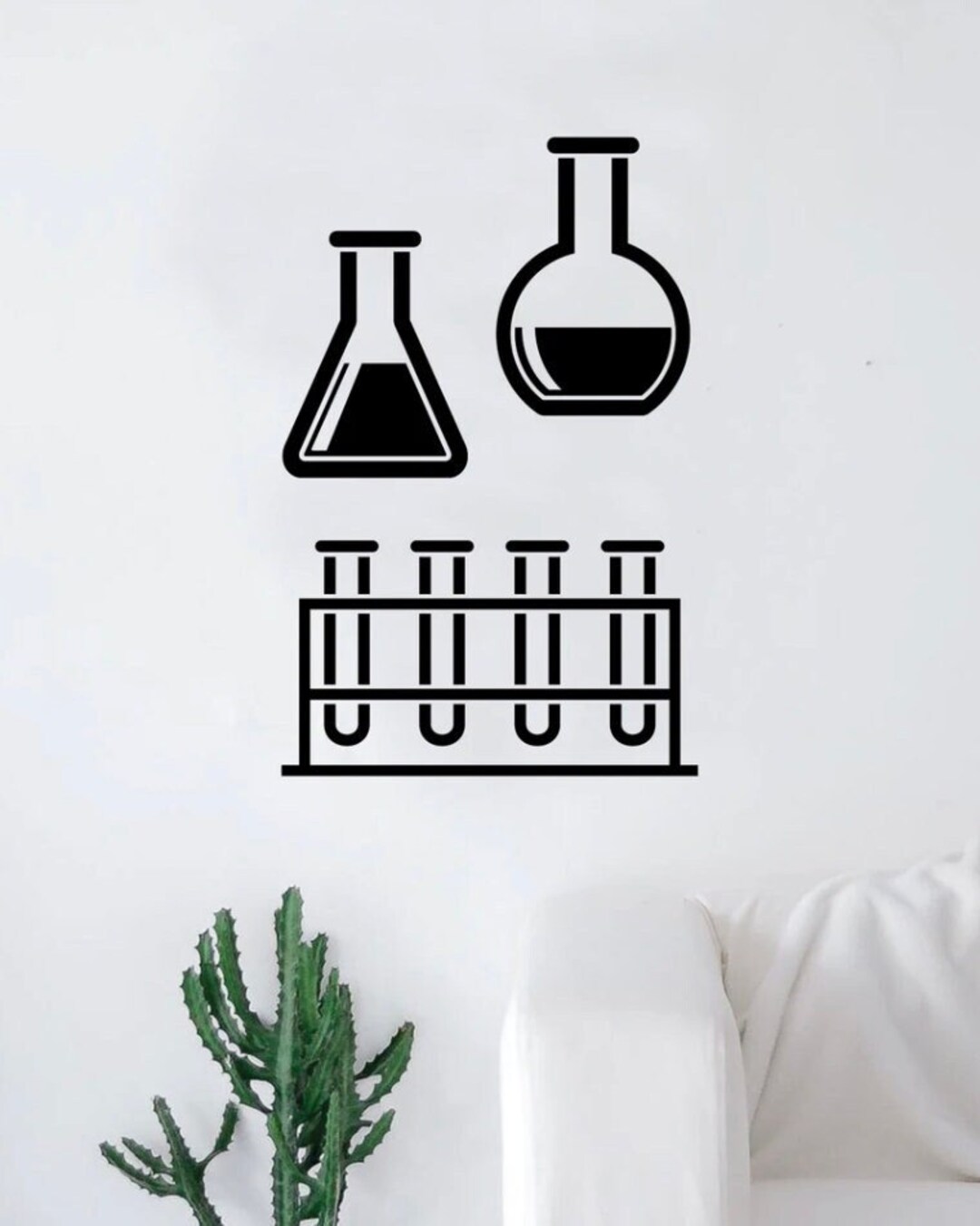 Science Beakers V3 Wall Decal Art Sticker Vinyl Home Decor Girls Boys ...