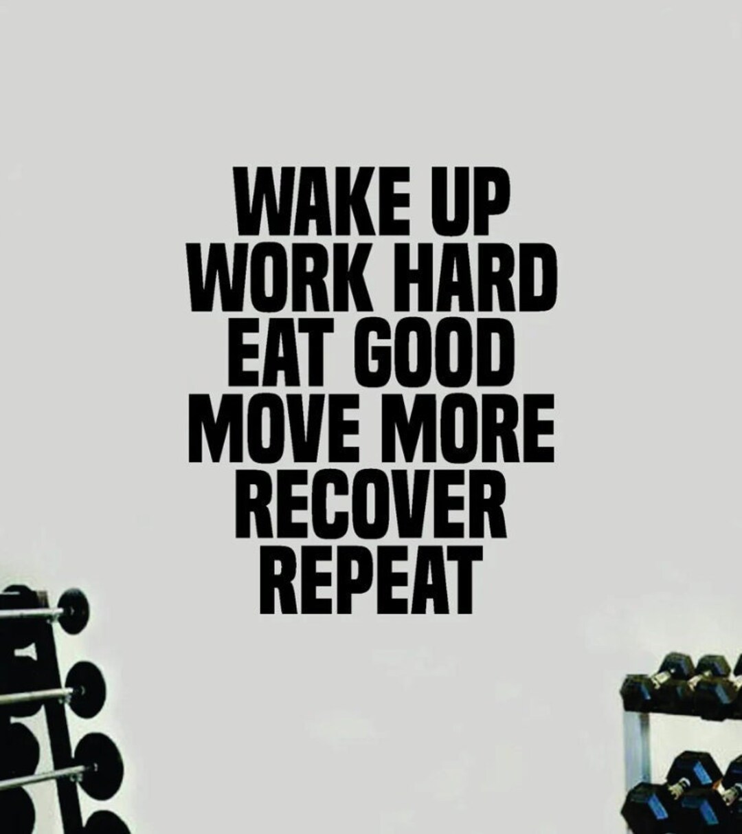 Wake up Work Hard V2 Gym Quote Wall Decal Art Sticker Vinyl Home Decor ...