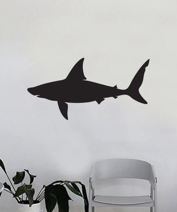 Shark Silhouette Wall Decal Art Sticker Vinyl Home Decor Girls - Etsy