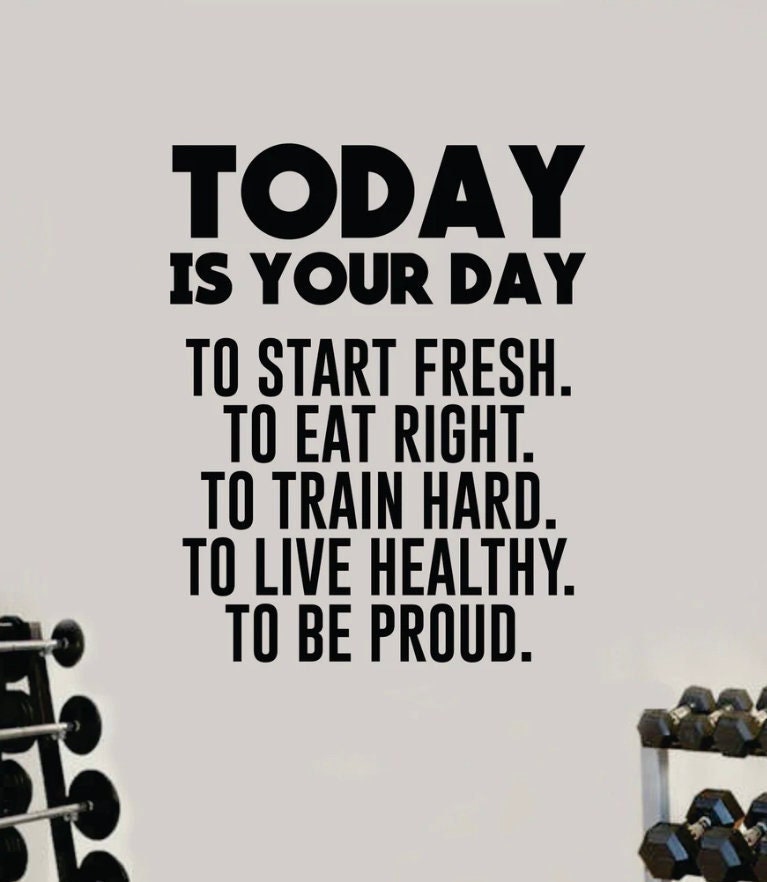 Today is Your Day Gym Quote Wall Decal Art Sticker Vinyl Home - Etsy