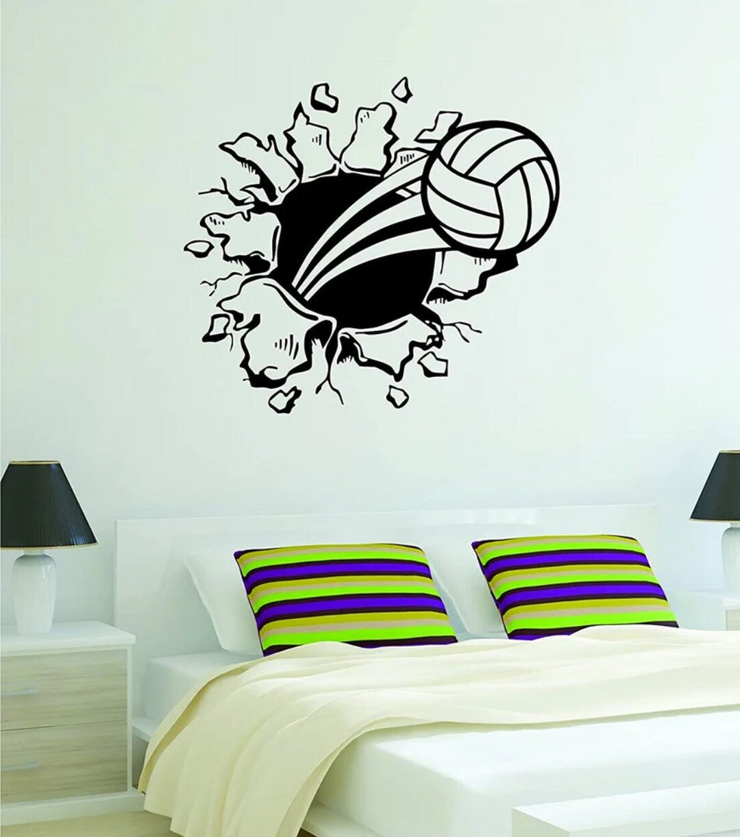 Volleyball Wall Decal Art Sticker Vinyl Home Decor Girls Boys Teen ...