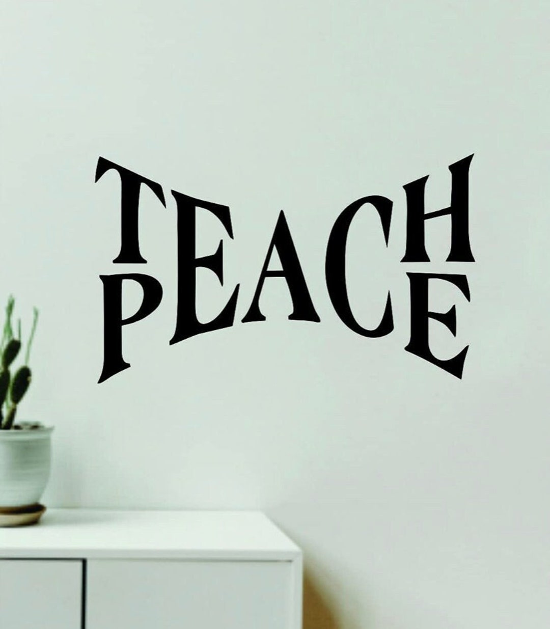 Teach Peace Wall Decal Art Sticker Vinyl Home Decor Girls Boys Teen ...