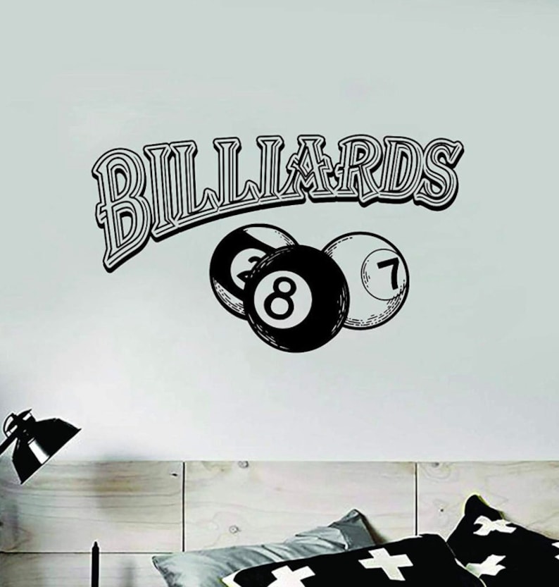 Billiards Wall Decal Art Sticker Vinyl Home Decor Girls Boys Teen ...