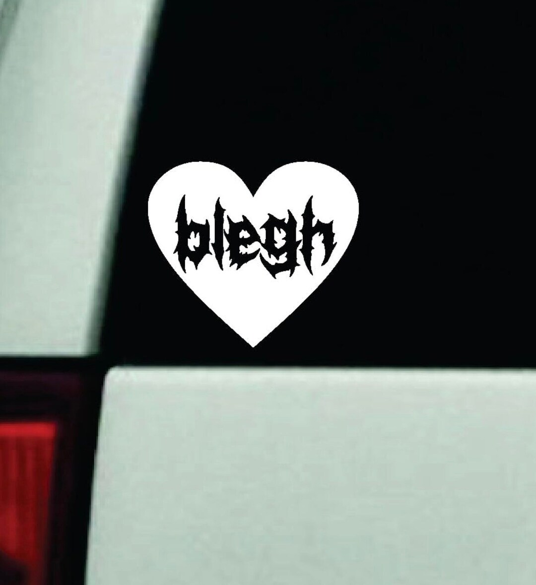 Blegh Heart Decal Art Sticker Decor Car Truck Window Windshield Mirror ...