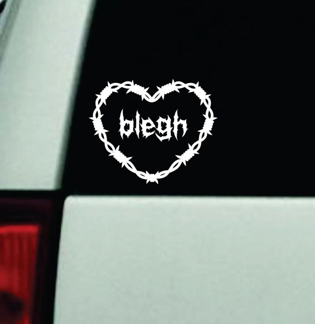 Blegh Barb Wire Heart Car Decal Art Sticker Decor Truck Window ...