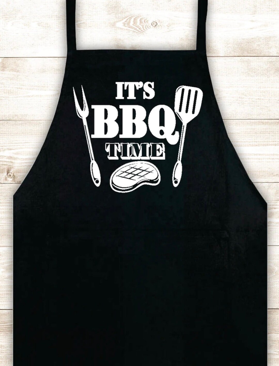 It’s BBQ Time Apron Cooking Grilling Chef BBQ Grill Bake Food Vinyl ...