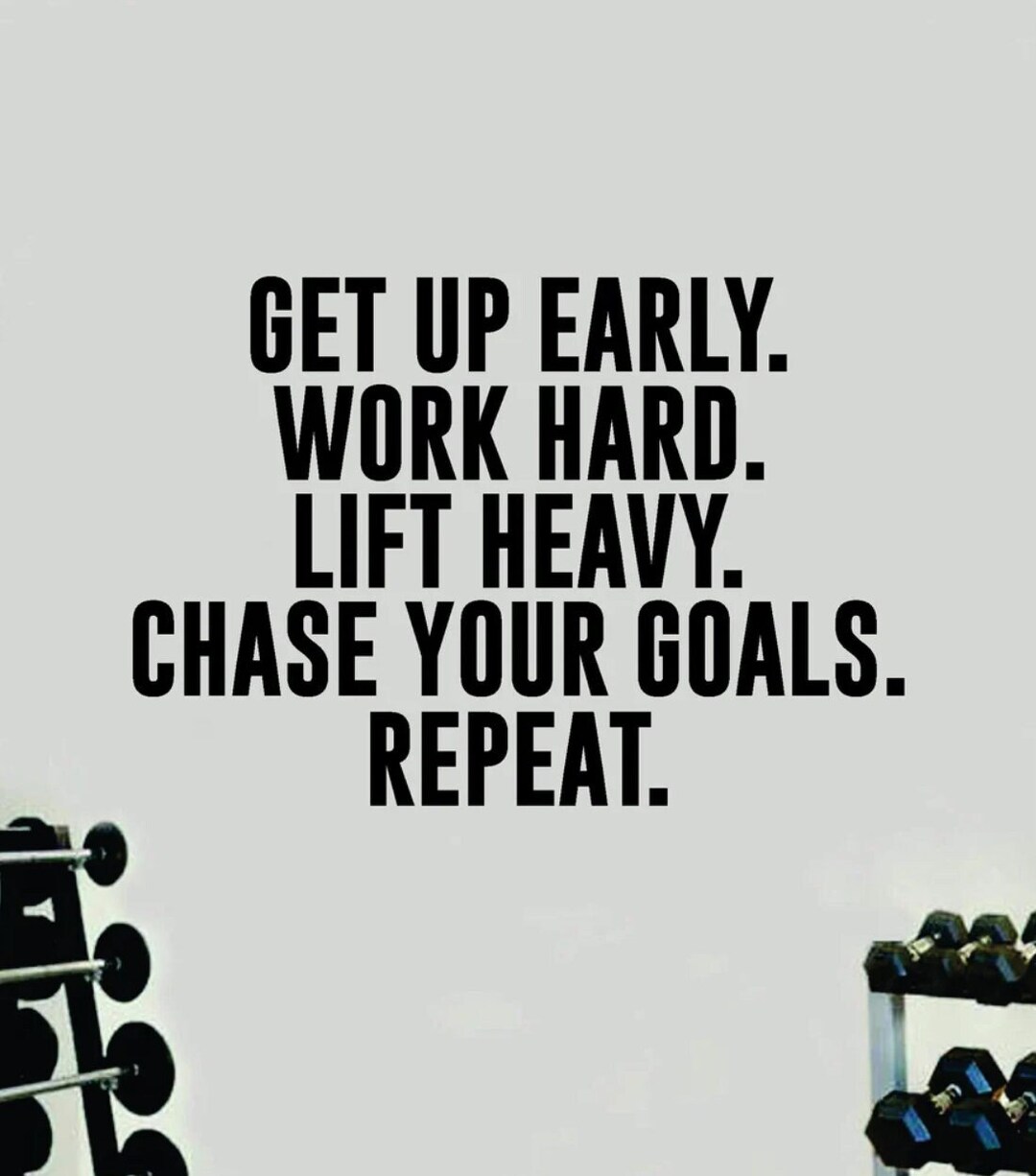 Get up Early Work Hard Gym Quote Wall Decal Art Sticker Vinyl Home ...